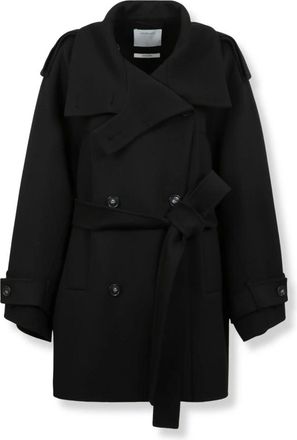 Sportmax Femme, Manteaux, Noir, Taille: 36 FR Trench Manteaux