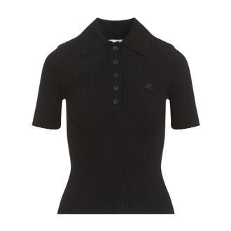 Courr&egrave;ges Polo Shirts - - Tops - Damen - Schwarzk - XS