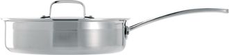 LE CREUSET Le Creuset Unbeschichtete Sautépfanne aus 3-ply Edelstahl, Ø 24 cm, Für alle Herdarten inkl. Induktion und Ofen geeignet, Silber, 96202124001000