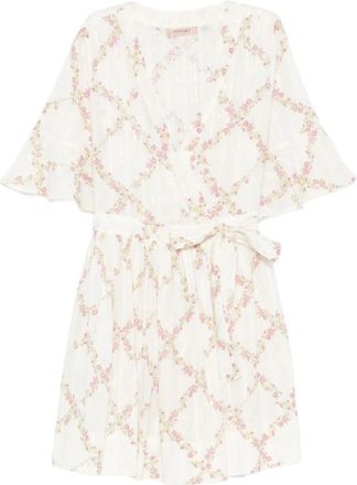 Twinset Femme, Robes, Blanc, Taille: 40 FR Delicate Geometries Wrap Dress