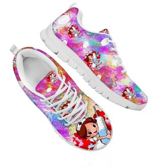 Showudesigns Turnschuhe Krankenschwester Bunt Damen Krankenschwester Schuhe Frauen Jugendliche Schwesternschuhe Bequemer Walkingschuhe Fitness Sneakers Regenbogen 