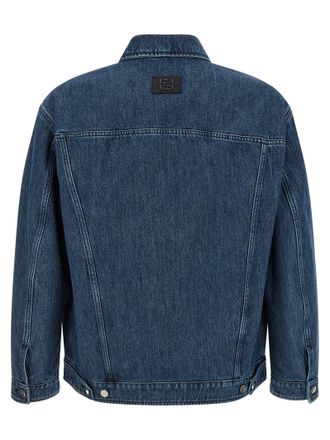 Fendi Mens Blue Cotton Denim Jacket Clothing