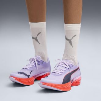 Puma Lot de 2 paires de chaussettes mi-hautes de running Unisexe, V&ecirc;tements, Blanc, 35-38