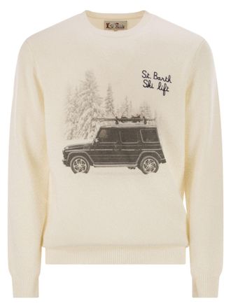 MC2 Saint Barth Pull ras du cou Heron avec broderie sur le devant