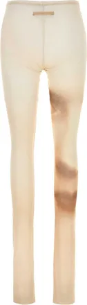 Jean Paul Gaultier Womens Printed Tulle Pant Beige Exterior: Nylon Pantaloni Trousers