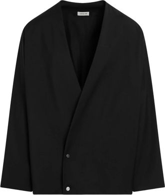 Fear of God Homme, Vestes, Noir, Taille: M Easy Care Wool Relaxed Lapelless Jacket