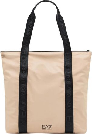 Emporio Armani Emporio Armani Ea7, Femme, Sacs, Beige, Taille: ONE Size Sac Shopper en tissu technique avec bande logo