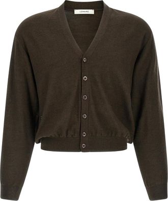 Christophe Lemaire Homme, Pulls, Brun, Taille: XL Twisted Wool Blend Knit Cardigan