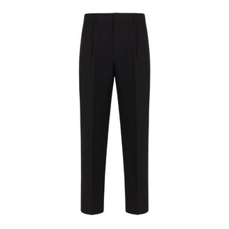 Emporio Armani Schwarze Chino Hose Seersucker - - Trousers - Herren - Schwarzk - L