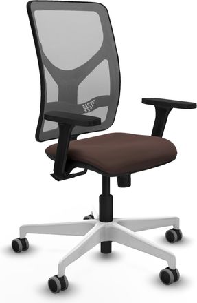 Piqueras y Crespo Brauner Schreibtischstuhl mit 3D-Armen, h&ouml;henverstellbare Lendenwirbelst&uuml;tze, ausgestattet mit 3-fach Winkelverstellung und Schneideschaum, Grau/Dunke