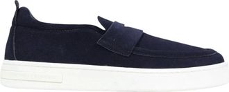 A|X Armani Exchange Homme, Chaussures, Bleu, Taille: 42 1/2 EU Leather Baskets