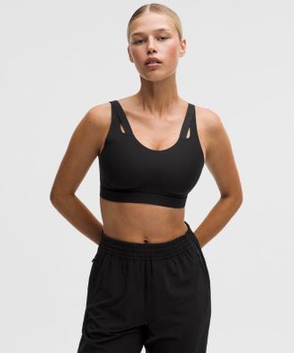 lululemon Levitation Sport-BH Starker Halt B-DD-Cups f&uuml;r Frauen - Gr&ouml;&szlig;e 32DD in Black