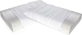 Dmora Talamo Italia Set mit 2 Kissen für das Bett, 100% Made in Italy, Orthozervikales Kissen mit abnehmbarem Bezug aus perforiertem Memory-Schaum, hypoalle