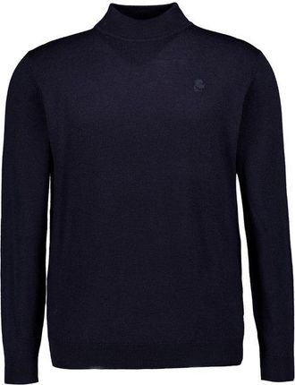 Karl Lagerfeld Herren Stehkragenpullover blau Merinowolle unifarben