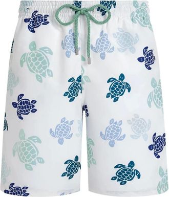 Vilebrequin Homme, Maillots de bain, Blanc, Taille: XL Okoa Long Swim Shorts Tortues Multicolores