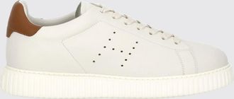 Hogan H677 Zweifarbige Kalbsleder-Sneaker mit perforiertem H-Logo