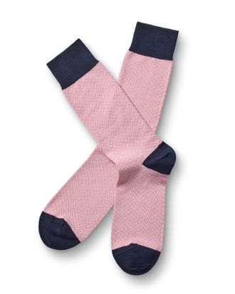 CHARLES TYRWHITT Socken mit Fischgr&auml;tmuster - Rosa