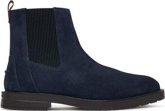 Tommy Hilfiger Stiefeletten Cleated Hilifger Suede Boot FM0FM05961 Dunkelblau