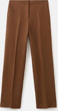 Mango Pantalon de costume lin marron - Femme - 32 - MANGO