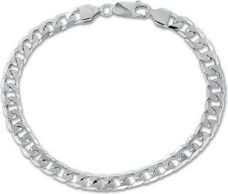 Amazon Essentials Bracelet gourmette à maille carrée en argent sterling à taille diamantée 20 cm
