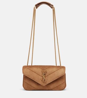 Saint Laurent Schultertasche Loulou Mini aus Veloursleder