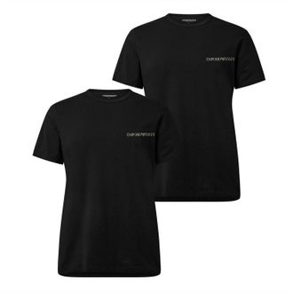Emporio Armani EA7 - T-Shirt f&uuml;r Herren, Rundhalsausschnitt (2er-Pack) (Schwarz)