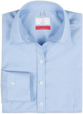 Greiff Langarmbluse Greiff Modern with 37.5 Damen Bluse Langarm Kent Regular Hellblau