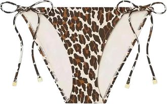 Tory Burch Femme, Maillots de bain, Brun, Taille: 42 FR Bas de bikini &agrave; ficelles imprim&eacute;