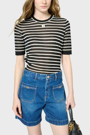 Gerard Darel Pull fin &agrave; rayures contrast&eacute;es - JANNA - Noir
