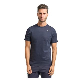 K-Way Homme, Tops, Bleu, Taille: L T-shirt Col Rond Bleu avec Logo