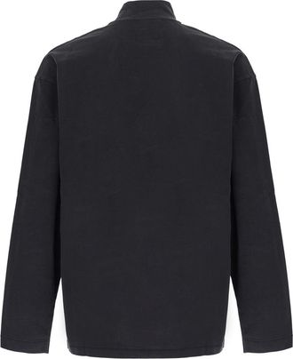 ERL Mock-Neck Cotton Long-Sleeve Tee - Black