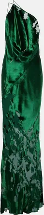 The Sei One-Shoulder-Robe aus Satin und Samt