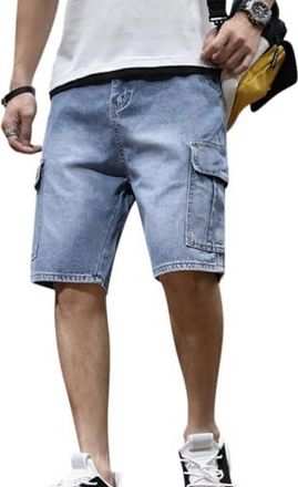 Onsoyours Pantalon Slim Short en Jean Homme Mode Court Denim Casual Coupe Musculation Mens Outdoor Court Pants pour Hommes LâChe Pantalon Court Chic Mode Confor