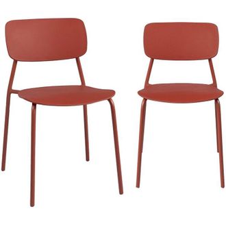 Sweeek 2er-Set stapelbare Gartenst&uuml;hle aus Stahl und Kunststoff