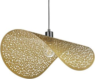Beliani H&auml;ngelampe Wei&szlig; u. Beige aus Rattan Boho Stil Modern H&auml;ngeleuchte f&uuml;r Esstisch Esszimmer Wohnzimmer Schlafzimmer