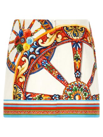 Dolce & Gabbana Womens Multicolor Cotton Long Skirt
