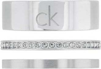 Calvin Klein Set aus 3 Ringen für Damen Kollektion CK TRIO in Edelstahl verziert mit Kristallen - 35000794D