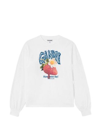 Ganni T-shirt en coton imprim&eacute; Ganni