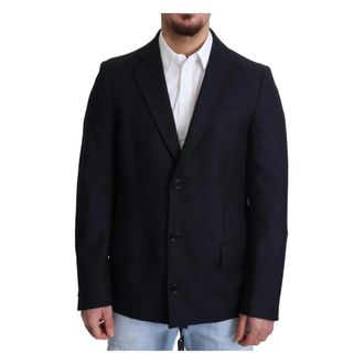 Dolce & Gabbana Eleganter dunkelblauer Wollmantel - - Jackets - Herren - Blau - S
