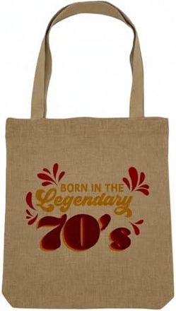 Fabulous Sac Shopping Tote Bag Aspect Lin - Born in the Legendary 70s Anniversaire Celebration Cadeau Jeux Video Anglais Papie Mamie - Sac de Courses Toile Epa