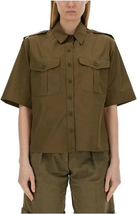 Aspesi Femme, Blouses et Chemises, Vert, Taille: 36 FR Short Sleeve Utility Shirt