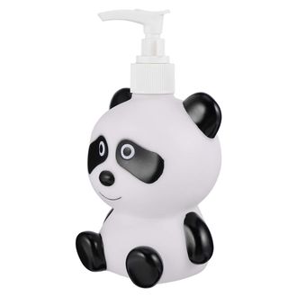 Cabilock Handwaschflasche- Kinder Seifenspender Cartoon Flaschenspender Leere Shampooflaschen (Schwarzer Wei&szlig;er Panda 300 Ml)