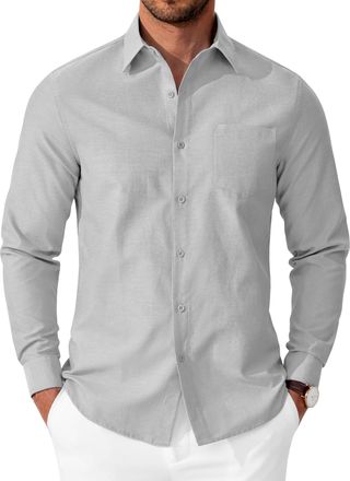 Coofandy Hemd Herren Langarm Oxford Hemden Regular Fit HerrenHemden Langarm Business Hemd Baumwolle Freizeithemd B&uuml;gelfreie Hemden Casual Oberhemd mit Tasche H