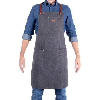 Alaskan Maker K&uuml;chensch&uuml;rze aus Segeltuch und Leder mit mehreren Taschen, Nr. 325, zum Binden, Universalgr&ouml;&szlig;e f&uuml;r M&auml;nner und Frauen (schwarz)