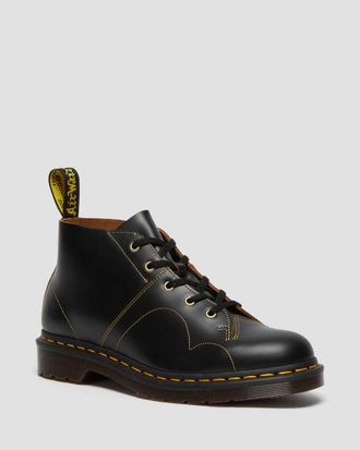 Dr. Martens Leder Church Vintage Smooth Stiefel in Schwarz, Gr&ouml;&szlig;e: 36
