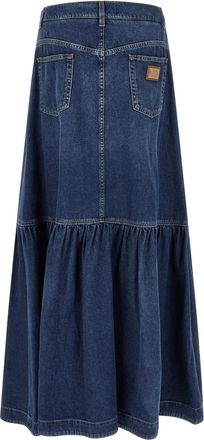 Dolce & Gabbana Womens Blue Cotton Mini Skirt