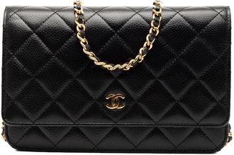 Chanel Hobo Bags - CC Quilted Caviar Wallet on Chain - Gr. unisize - in Schwarz - f&uuml;r Damen