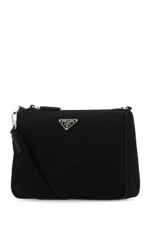 Prada Mens Black Re-Nylon Crossbody Bag Nero Poliammidericiclata-Vitello Borse Da Viaggio