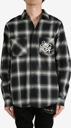 Amiri logo flannel shirt - Schwarz
