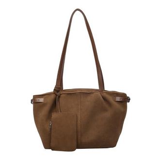 Generic Sac fourre-tout tendance vintage, grande capacit&eacute;, sac &agrave; main de voyage pour femme, travail, shopping, voyage, marron, 13.78x8.27x4.72inch